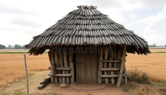 Thatched Roof Hut Structure, Representing Traditional Architecture and ...