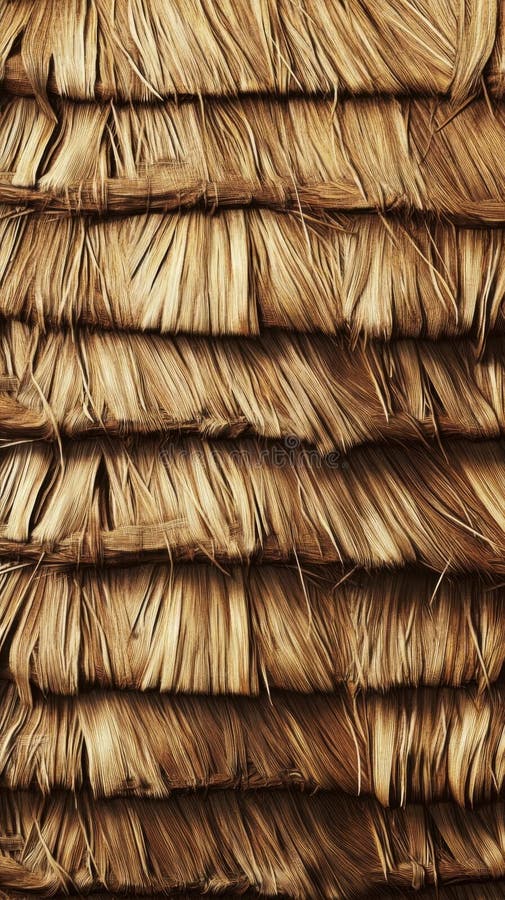 Thatched Roof Texture Creates Rustic Charm with Traditional Building ...