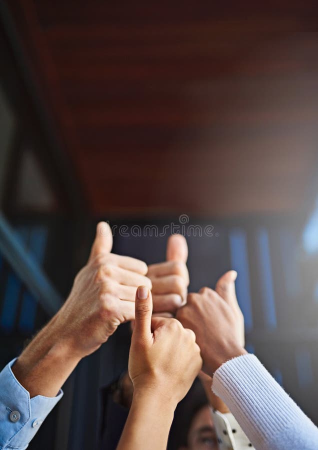 Thats an Affirmative. Various Businesspeoples Hands Showing Thumbs Up ...