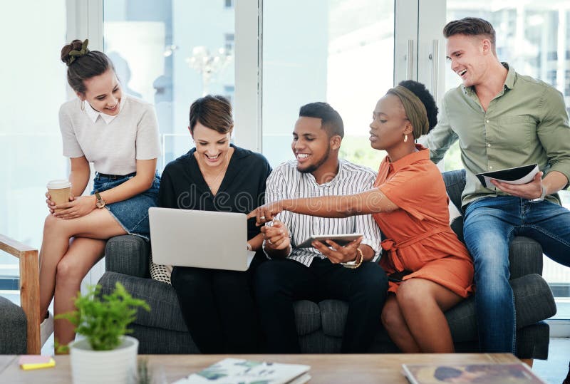Thats the One. a Diverse Group of Businesspeople Sitting in the Office ...