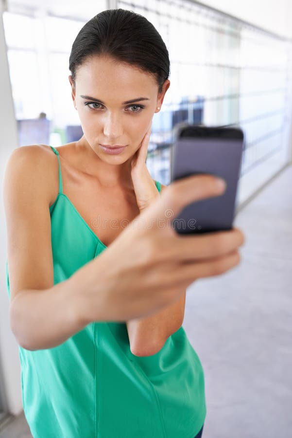 Thats One Slick Selfie Pretty Business Woman Taking Picture From