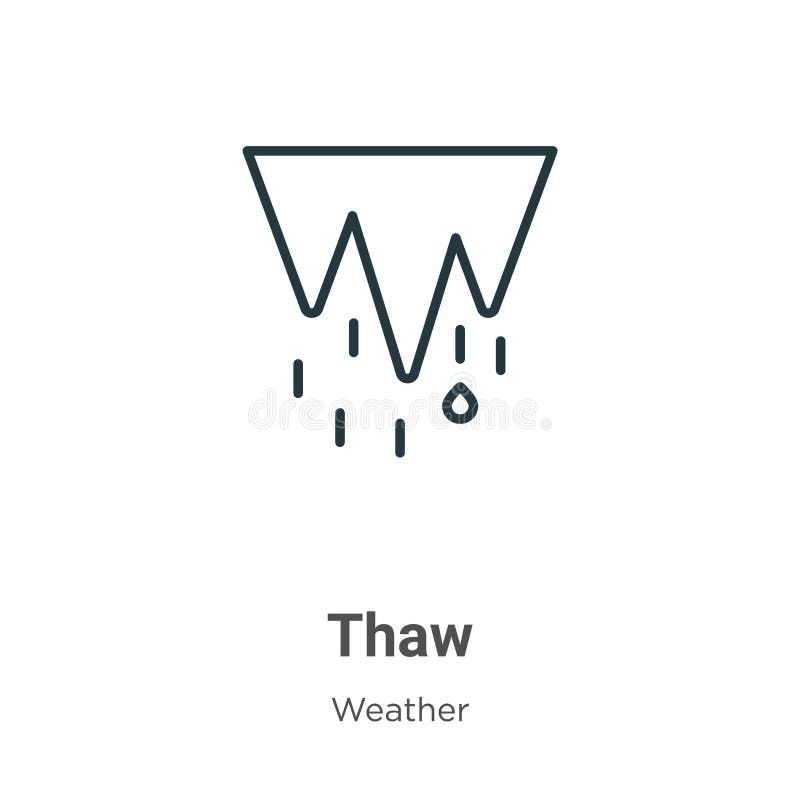 Thaw Outline Vector Icon. Thin Line Black Thaw Icon, Flat Vector Simple ...