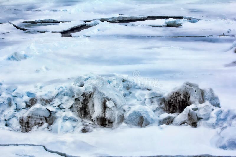 Thawed Hummock of Coastal Ice Stock Photo - Image of global, melting ...