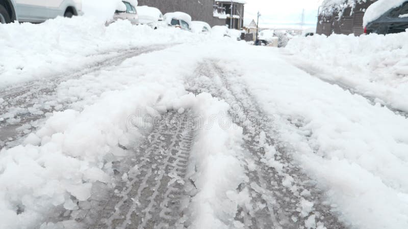 Close-up of Slush and Melting Snow on the Road. Stock Video - Video of ...