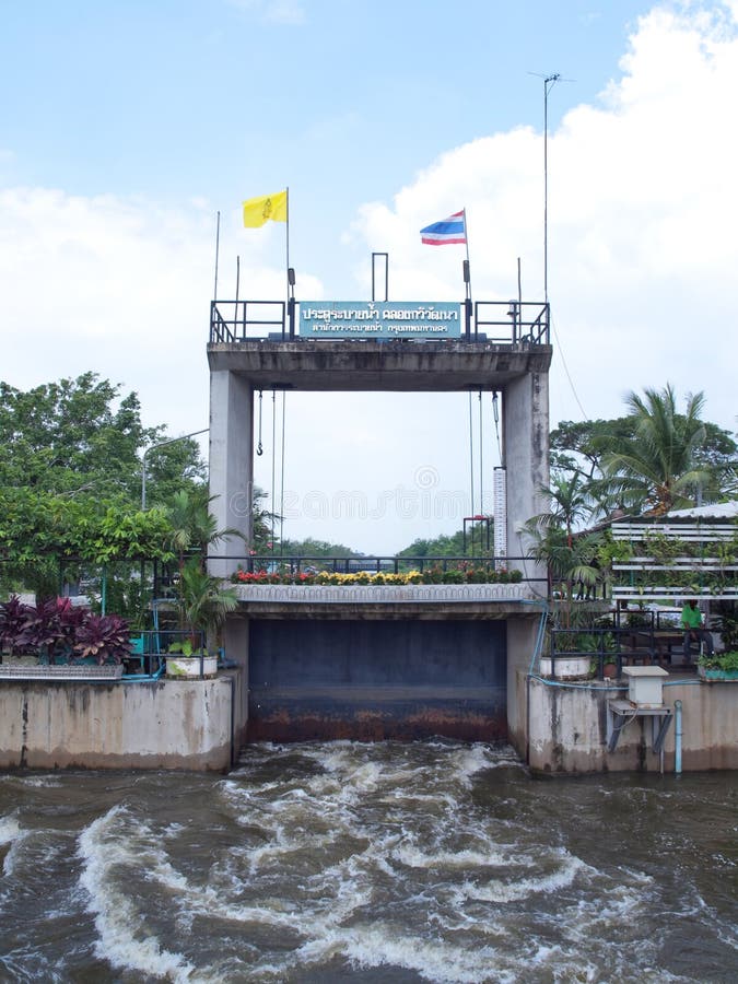 Thawi Watthana floodgate stock image. Image of architecture - 21710913