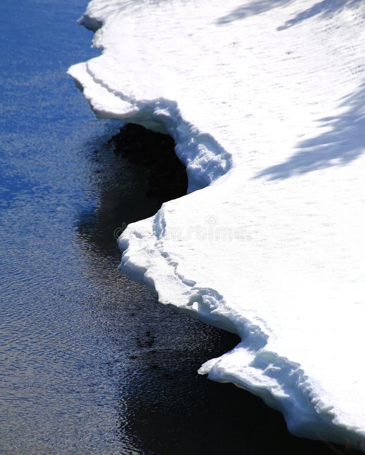 Thawing Glacier Above the Water Surface in Bright Sunlight Stock Image ...