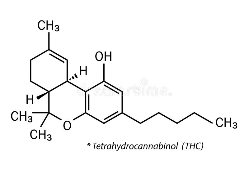 THC Molecule, Vector Formula Stock Vector - Illustration of canabis ...