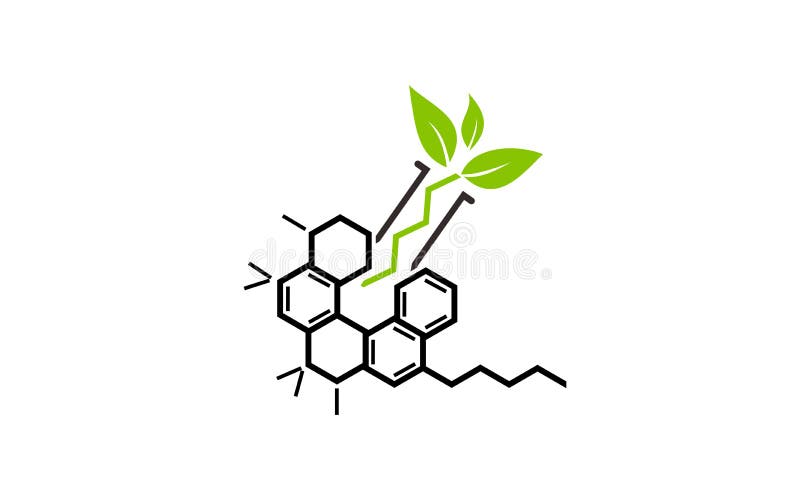 THC Symbol with Leaf Logo Design Template Stock Vector - Illustration ...