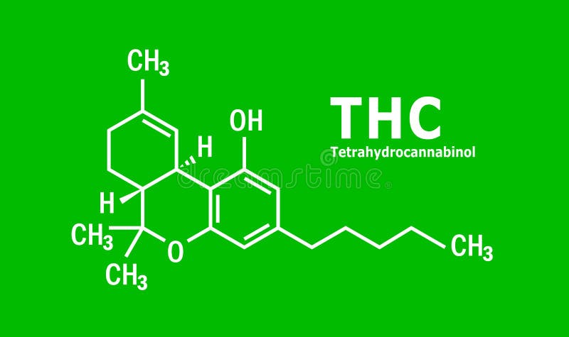 THC or Tetrahydrocannabinol Molecule Structure Stock Vector ...
