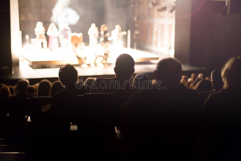 Theater Audience Watching a Show Stock Photo - Image of chairs, theater ...