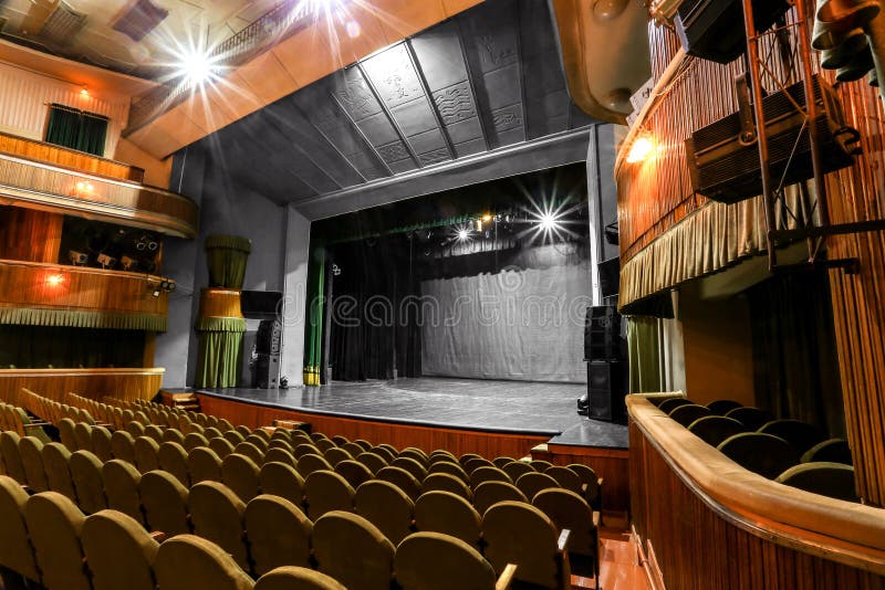 Theater Balcony Parterre Bed Stage Spotlight Stock Image - Image of ...