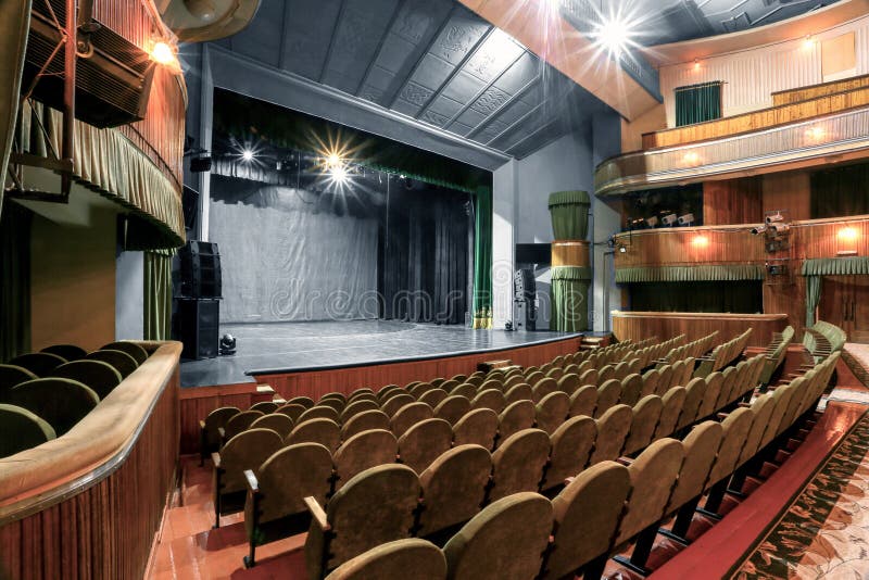 Theater Balcony Parterre Bed Stage Spotlight Stock Image - Image of ...