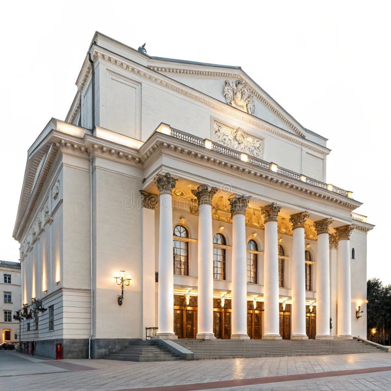Theater Building Isolated on White Background Stock Illustration ...