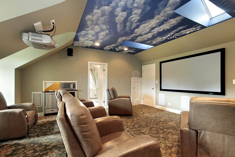 Theater with Ceiling Design Stock Photo - Image of house, leather: 12662920