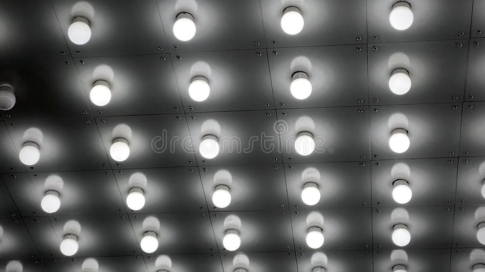 Theater Ceiling with Lights in Rows Stock Image - Image of theater ...