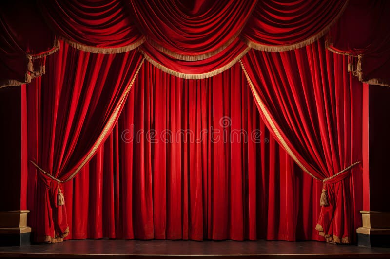 Theater Curtains Closing after a Performance Stock Illustration ...