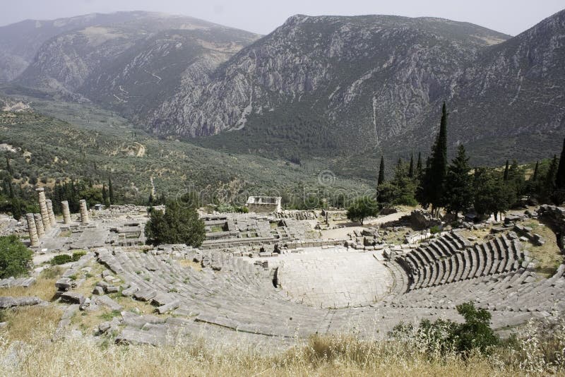 The Theater in Delphi, Greece Stock Image - Image of marble, color: 8884441