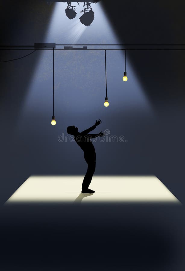 A Theater Director is Seen on Stage Preparing for the Next Performance ...