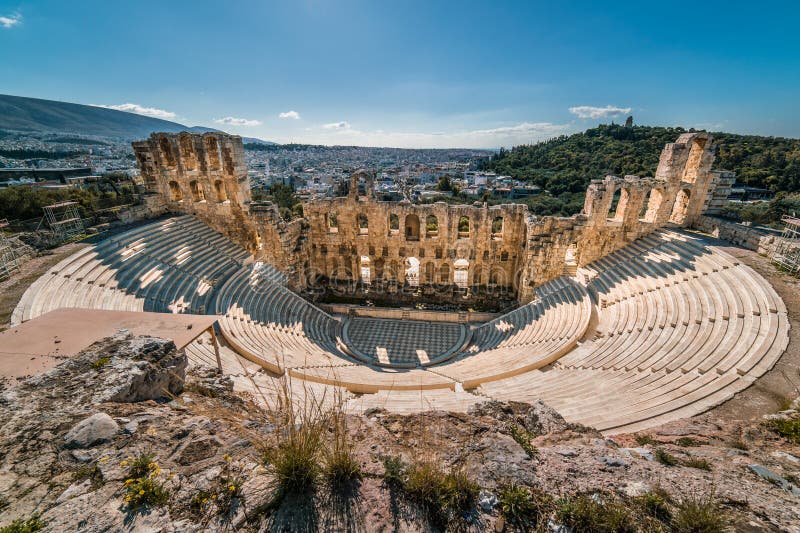 Theater of Herodes Atticus, Acropolis of Athens, Greece Stock Image ...