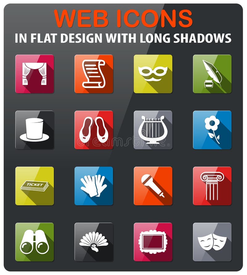 Theater icon set stock illustration. Illustration of harp - 88449952