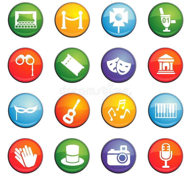 Theater icon set stock illustration. Illustration of applause - 89203661