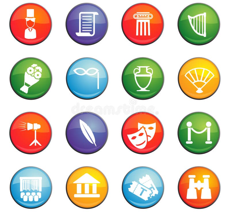 Theater icon set stock illustration. Illustration of hall - 89203722