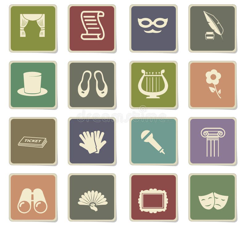 Theater icon set stock illustration. Illustration of bioyeta - 89850851