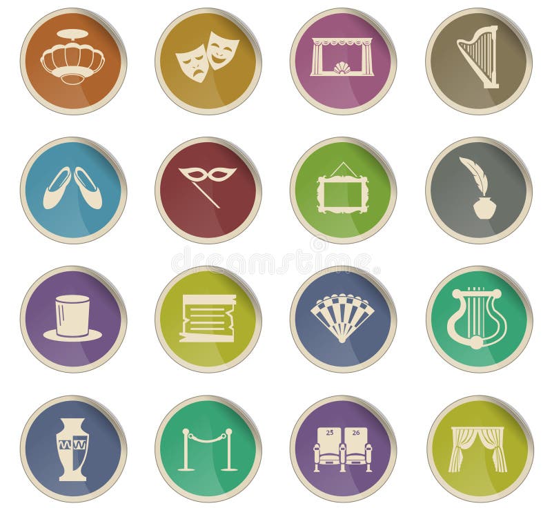 Theater icon set stock vector. Illustration of theater - 123488491