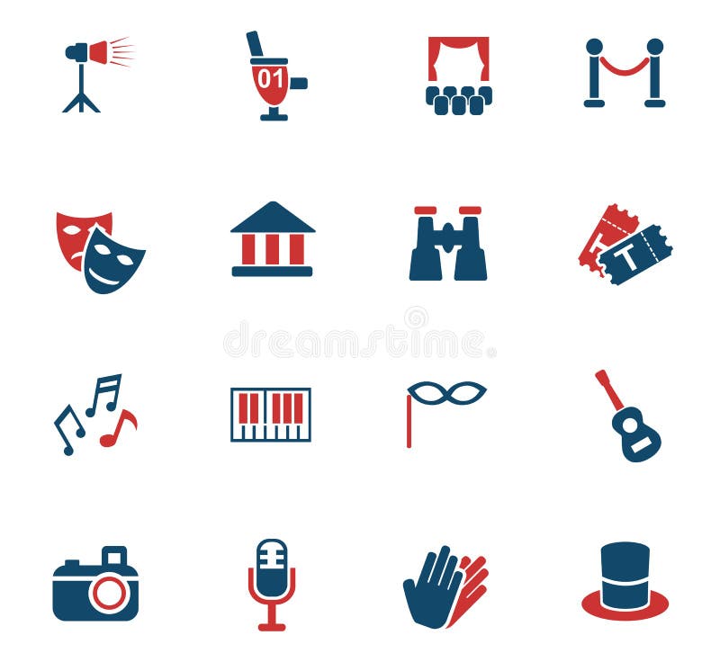 Theater icon set stock illustration. Illustration of play - 88277506