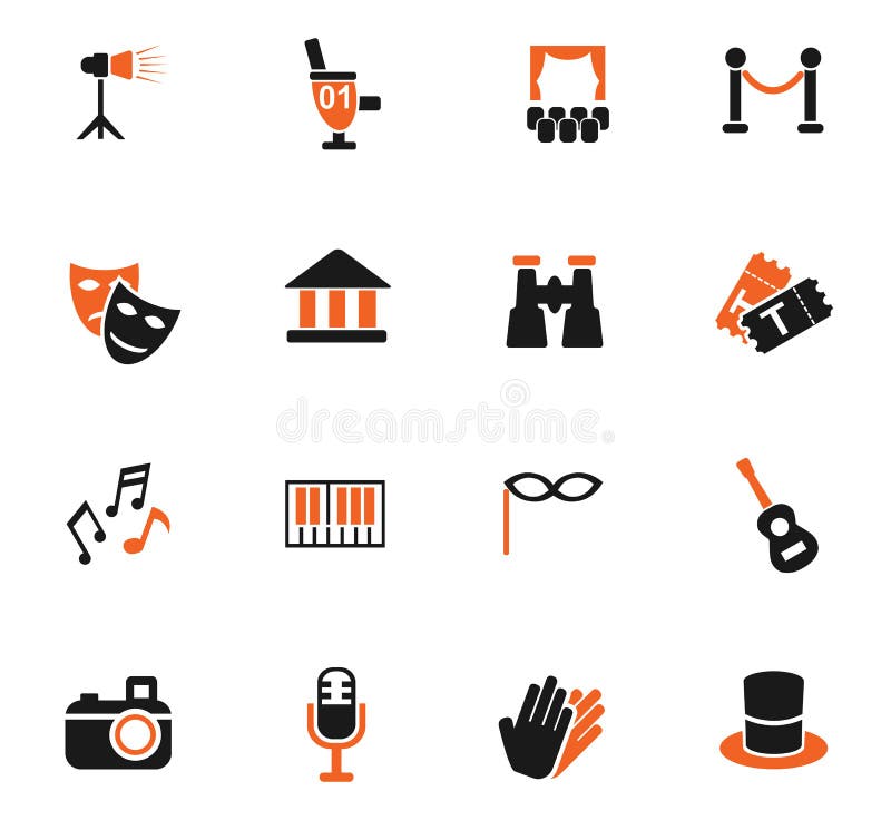 Theater icon set stock illustration. Illustration of audience - 88290140