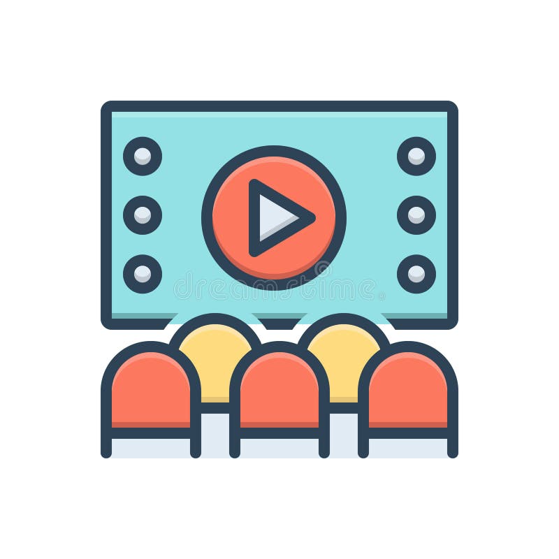 Color Illustration Icon for Theater, Playhouse and Scene Stock ...