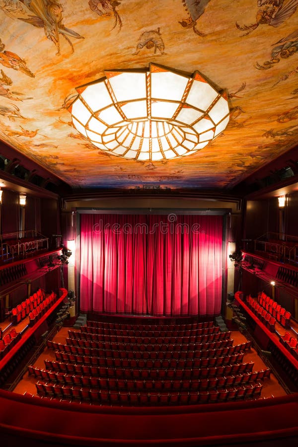 Theater interior stock photo. Image of curtain, seats - 40224000