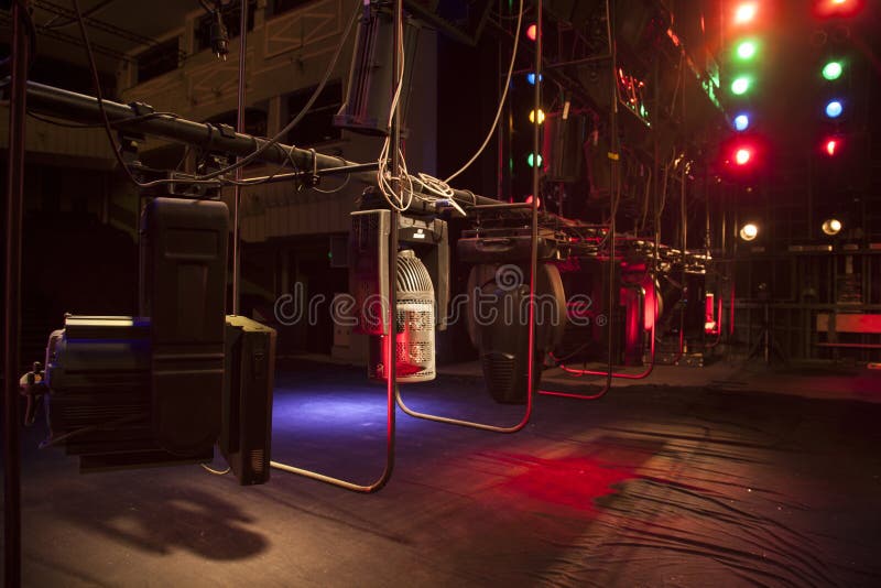Theater light on stage stock photo. Image of beam, electric - 140864732