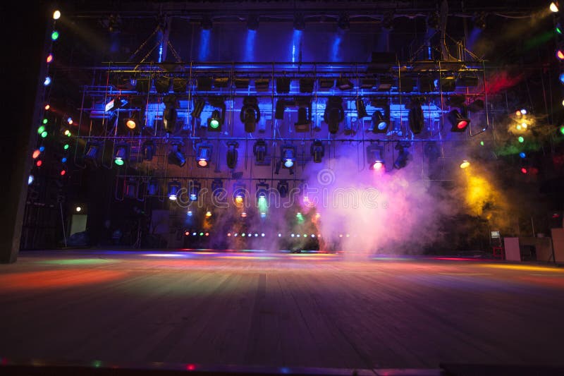 Theater light on stage stock image. Image of beam, green - 142949681