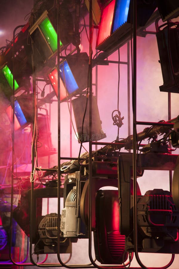 Theater light on stage stock image. Image of beam, green - 142949681