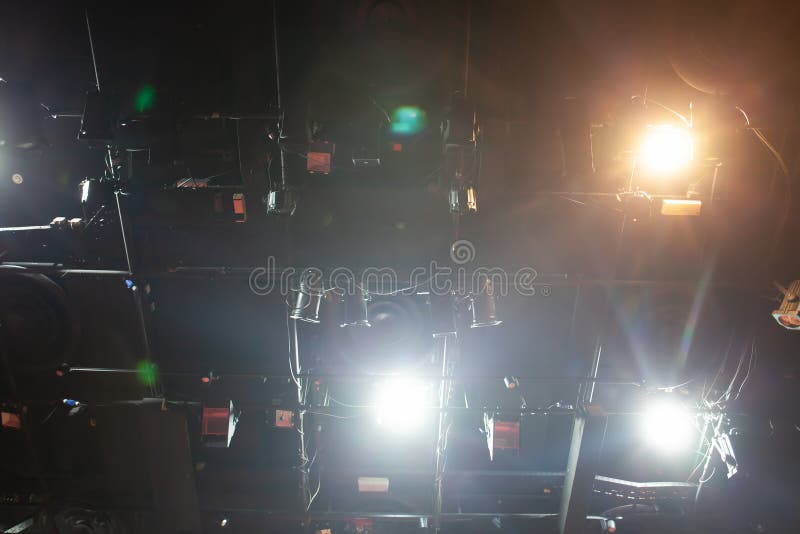 Theater Lights Above the Stage Stock Photo - Image of equipment, lights ...