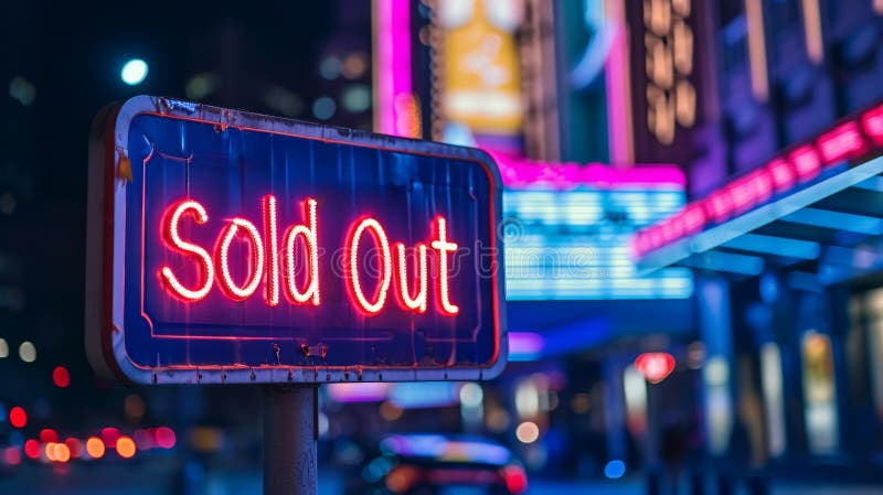 Theater Marquee: Sold Out - AI Generated Stock Illustration ...