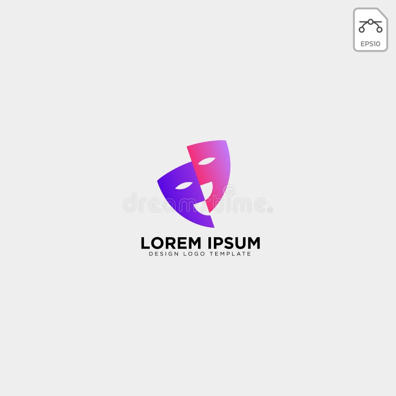 Theater Mask Actor Logo Template Vector Icon Element Stock Vector ...
