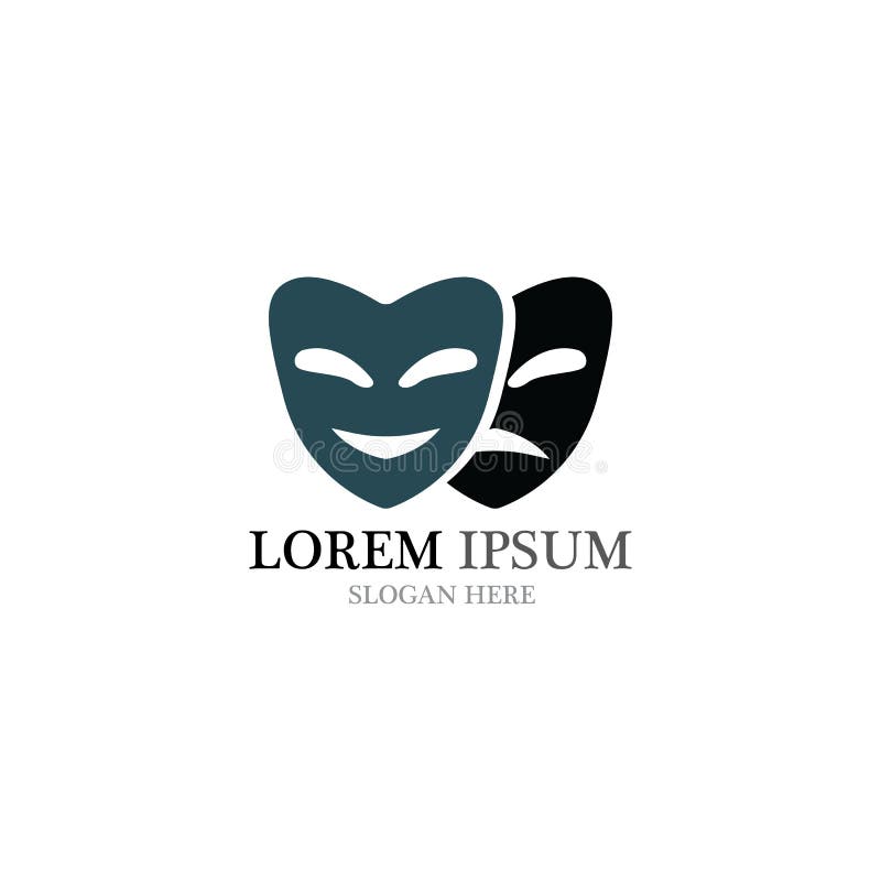 Theater Mask Logo and Symbol Vectors Stock Vector - Illustration of ...