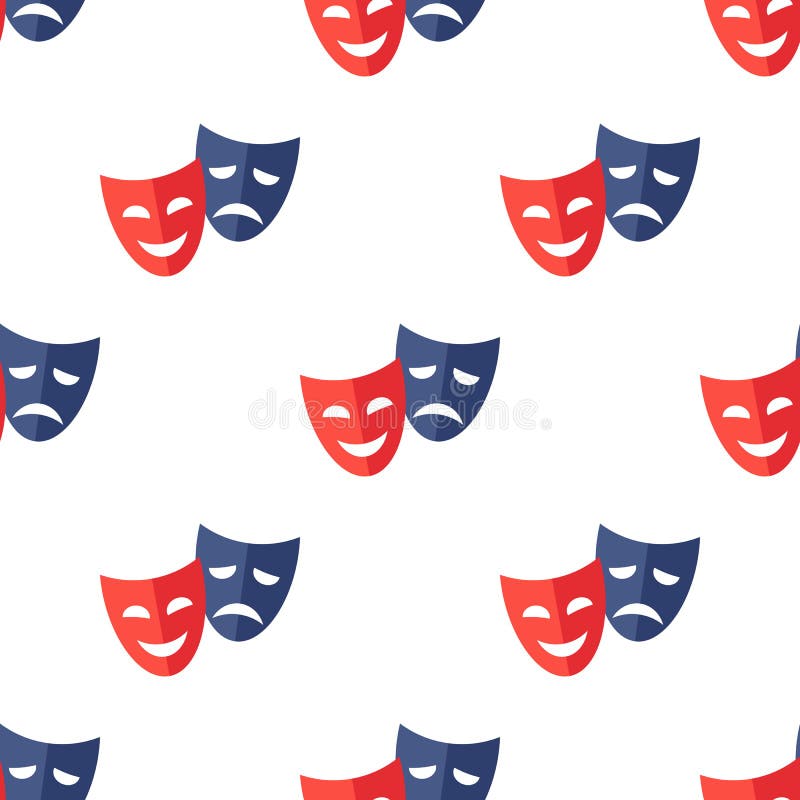 Theater Masks Seamless Pattern Stock Illustrations – 798 Theater Masks ...