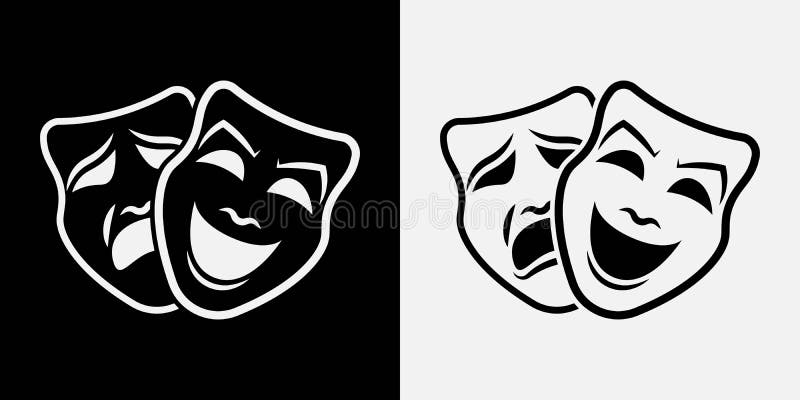 Theater masks stock vector. Illustration of comedy, face - 24185667
