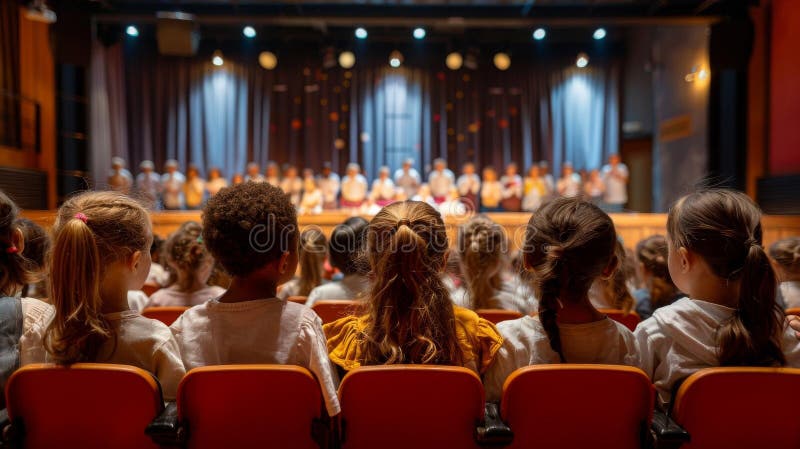 Theater Outing for Kids, Focused on Stage, Clean and Tidy Background ...
