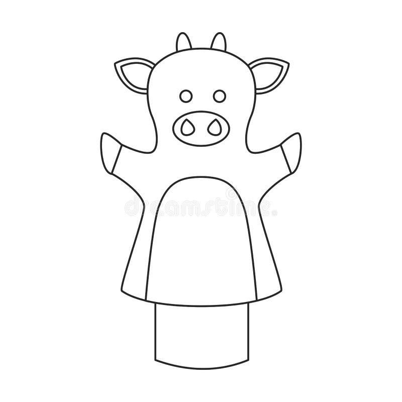 Theater Puppets Vector Icon.Outline Vector Icon Isolated on White ...