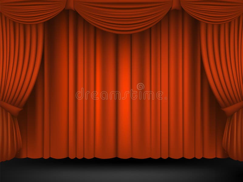 Theater Scene Set with Red. Stock Vector - Illustration of show, scene ...
