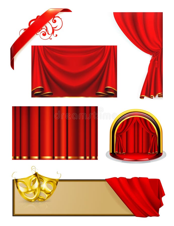 Theater, set stock vector. Illustration of gold, elegance - 25099733