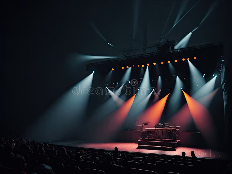Theater Setting with Concert Stage. Ai Generative Stock Illustration ...