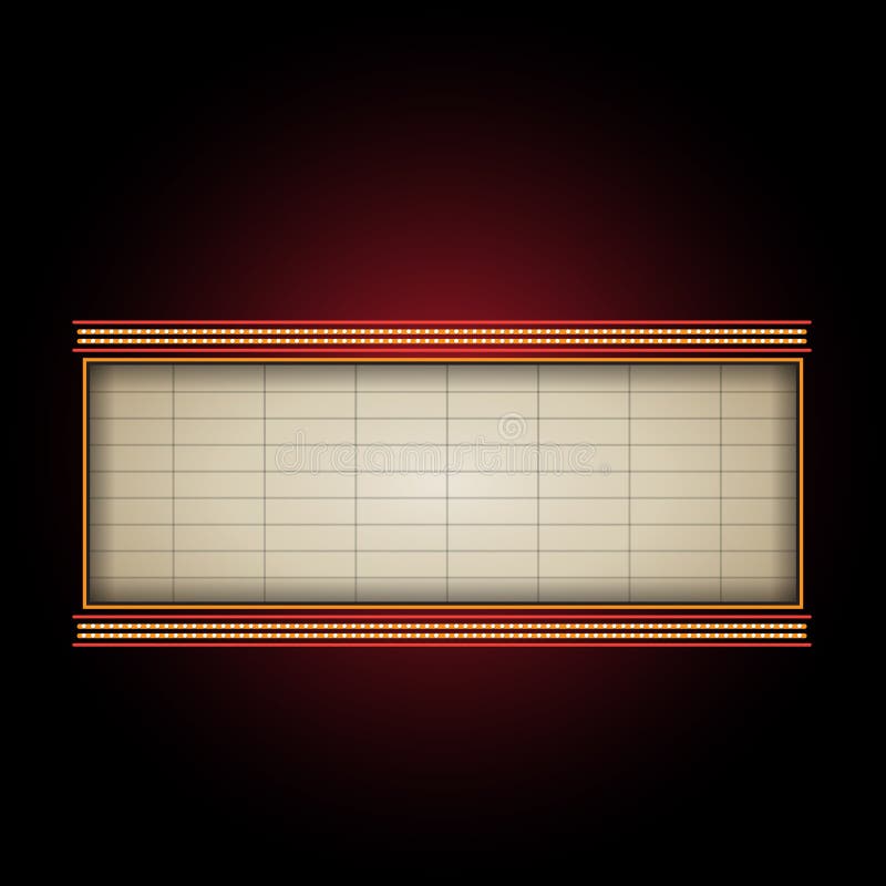 Theater Sign Billboard Frame Design Stock Vector - Illustration of ...