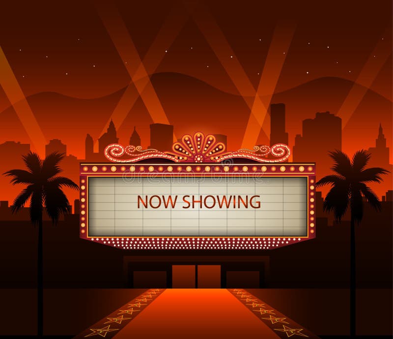 Theater Sign Billboard Frame Design Stock Vector - Illustration of ...