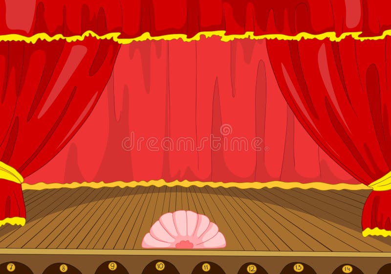 Theater Stage Cartoon stock vector. Illustration of indoors - 27700736