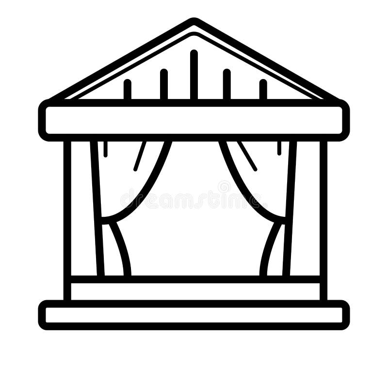 Theater Stage and Cinema Icon Stock Illustration - Illustration of ...